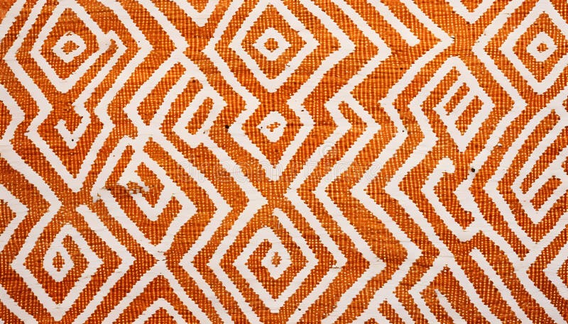 Orange and White Geometric Batik Fabric Texture Stock Illustration ...