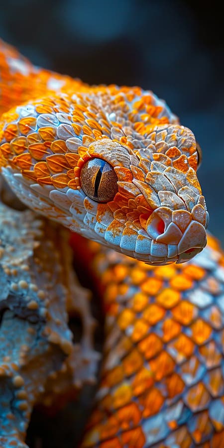 A Close Up of an Orange and White Snake Stock Photo - Image of orange ...