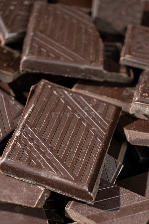 Close Up Organic Natural Dark Chocolate Pieces Stock Photo - Image of ...