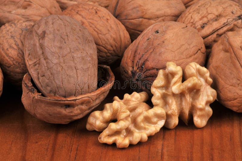 Open Walnut Close-up in Front of Other Nuts Stock Photo - Image of ...
