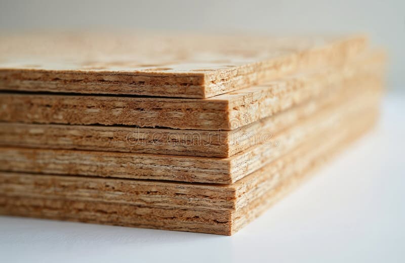 Close-up of Oriented Strand Board Stack. Layers of Compressed Wood Strands Show Texture Stock ...
