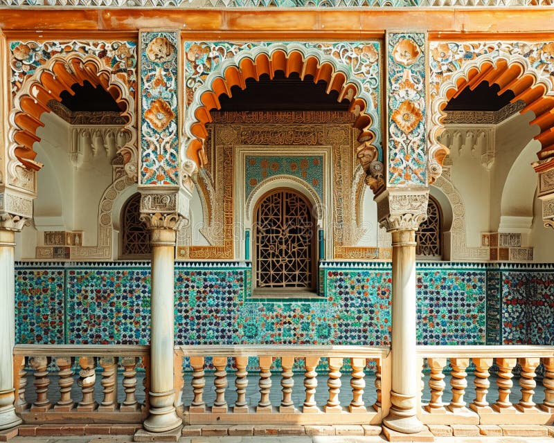 Close-up of Ornate Tile Work Inside a Mosque Stock Image - Image of ...