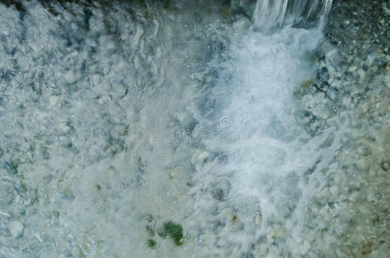 Close Up an Outbreak of Water, Small Waterfall on the Right Side Stock ...