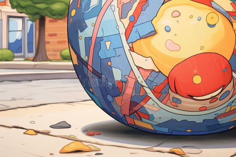 A Close-up of an Outdoor Bowling Ball in Motion on a Pavement Stock ...