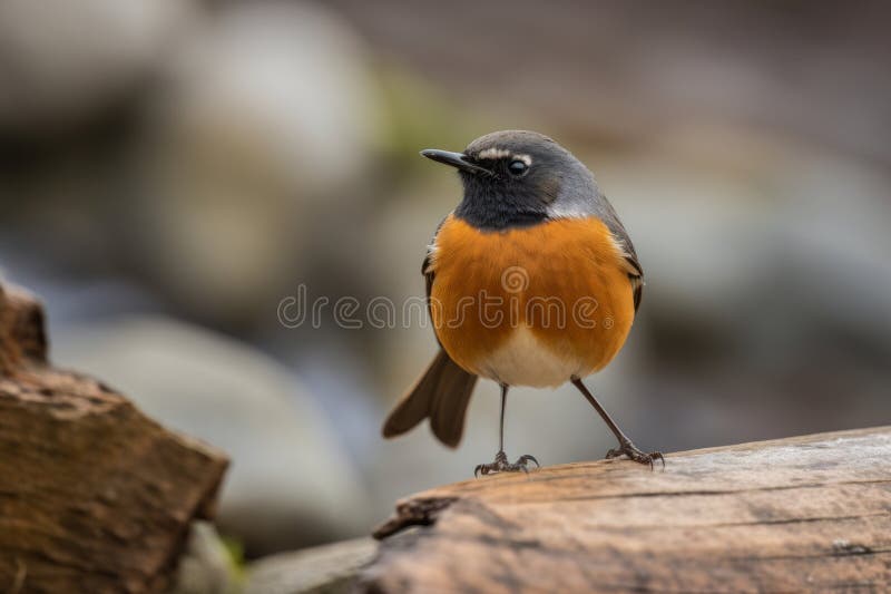 Close Up of Outdoor Common Redstart Bird Stock Illustration ...