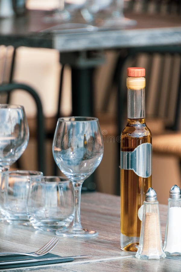 Close Up of an Outdoor Restaurant Table Stock Image - Image of close ...