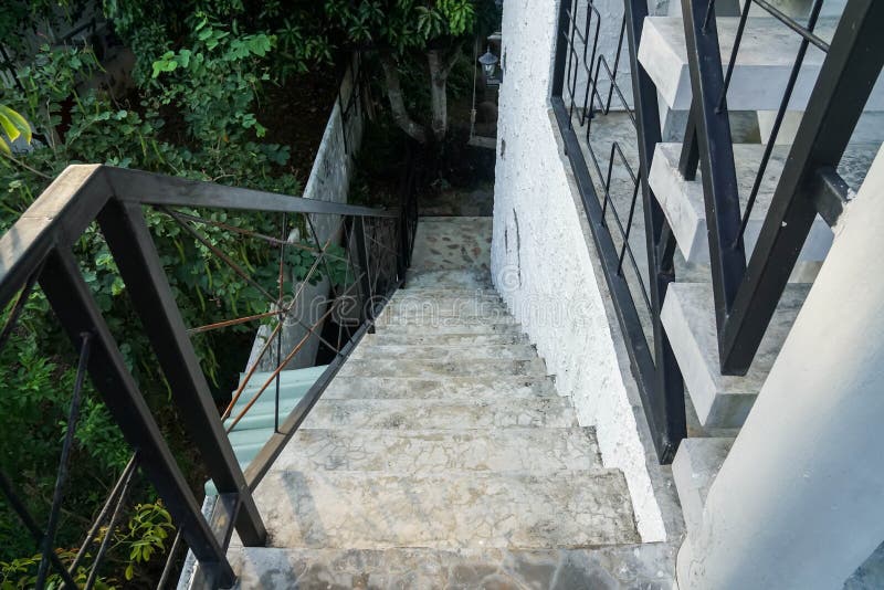 Outdoor Staircase for the House Second Floor Stock Photo - Image of ...