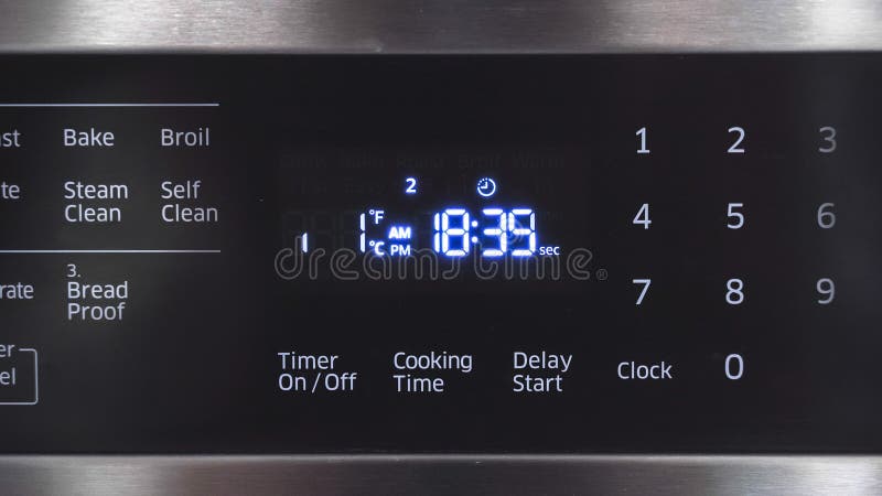 Close Up of Oven Display Flickering, Control Panel Blinking ...