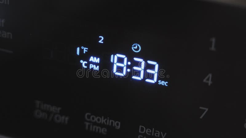 Close Up of Oven Display Flickering, Control Panel Blinking ...