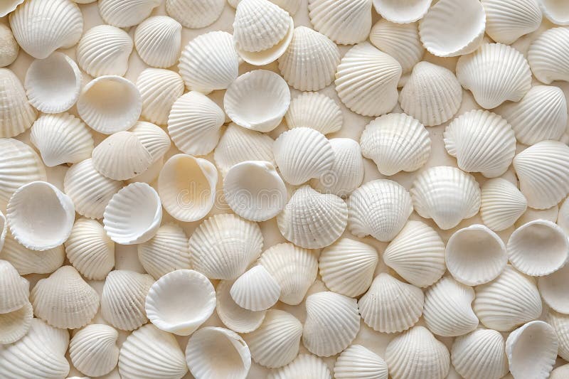 Collection of White Seashells Background Stock Image - Image of ...