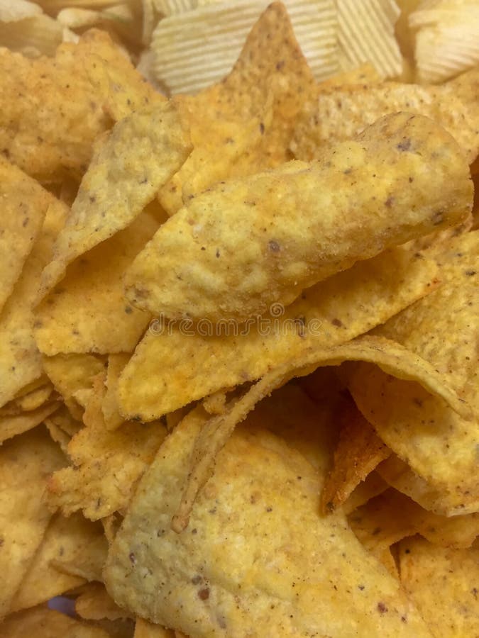Crispy golden nachos stock image. Image of overhead - 126624497