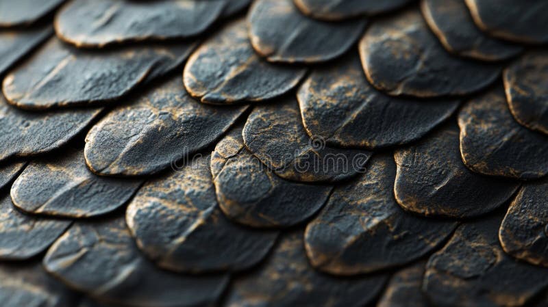 Close-up of Overlapping Dark Brown Scales with a Golden Sheen Stock ...