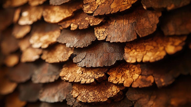 Close-up of Overlapping, Dark Brown Wood Shingles with Varied Textures ...