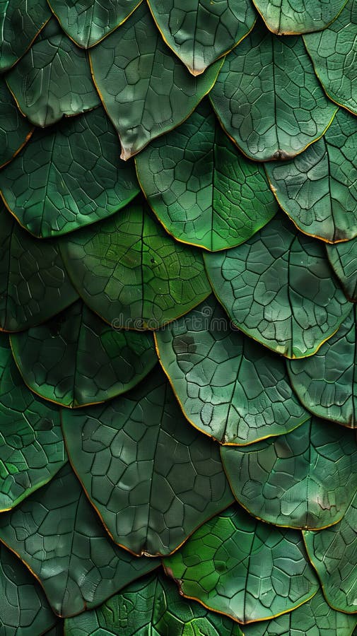 Close-up of Overlapping Green Leaves with Detailed Textures Stock Photo ...