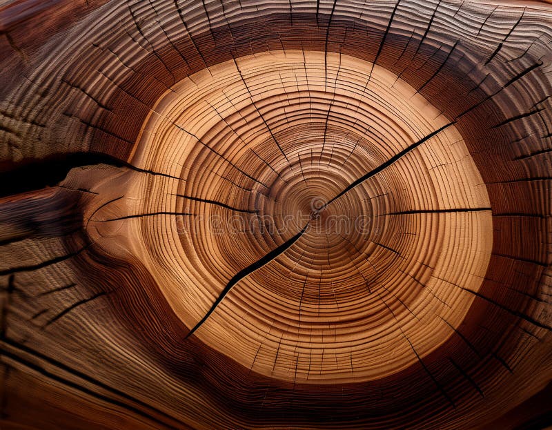 Close-up of Overlapping Layered Tree Rings on a Wooden Log Section ...