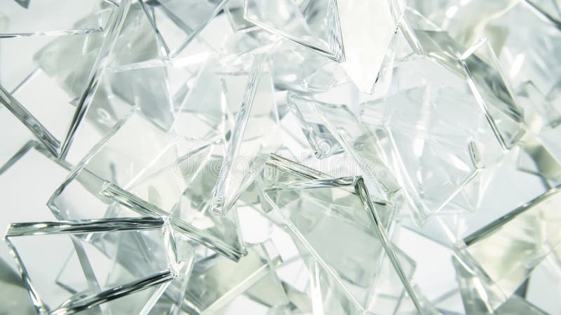Close-up of Overlapping Shards of Broken Glass with Clear and ...