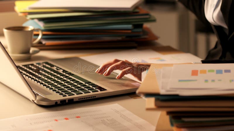 Overworked Executive Hands Working in the Night Stock Footage - Video ...