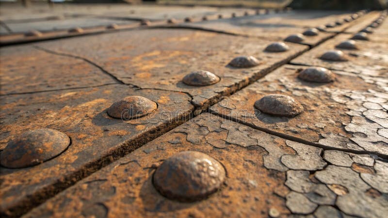 Rusted Rivets and Steel Plates Stock Photo - Image of steel, forged ...