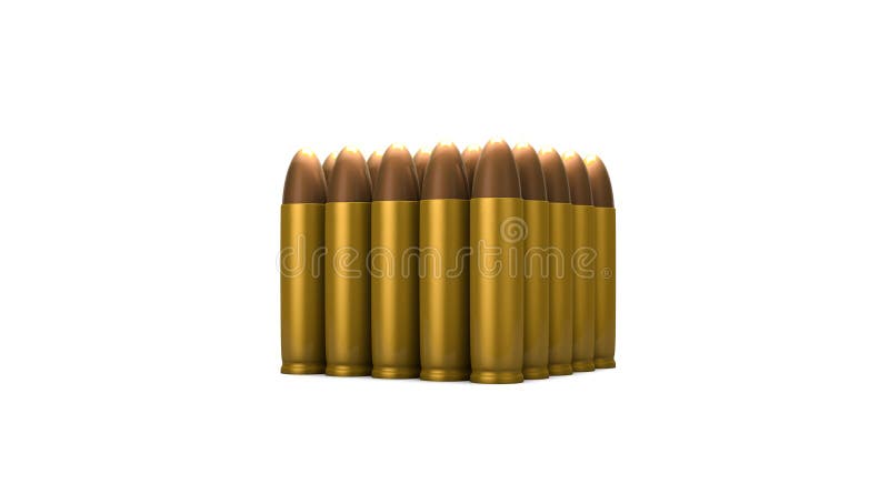 Close Up Pack of Bullets Multiple Row Stock Illustration - Illustration ...