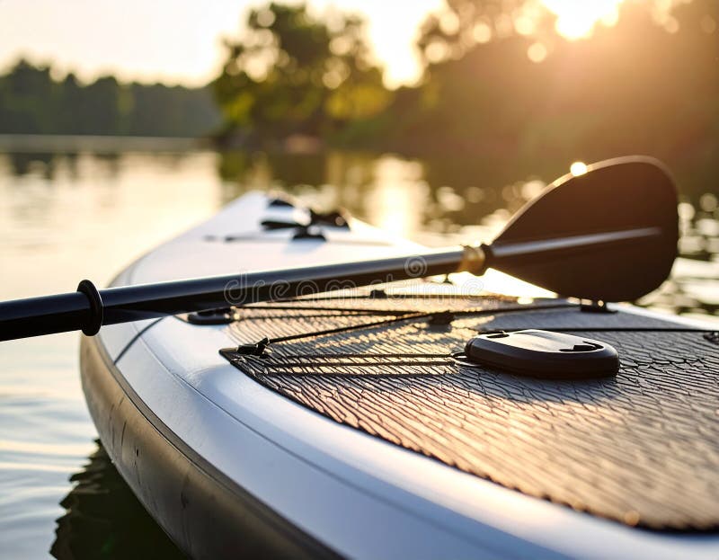 A Close-up of a Paddleboard Paddle Resting Horizontally Across the ...