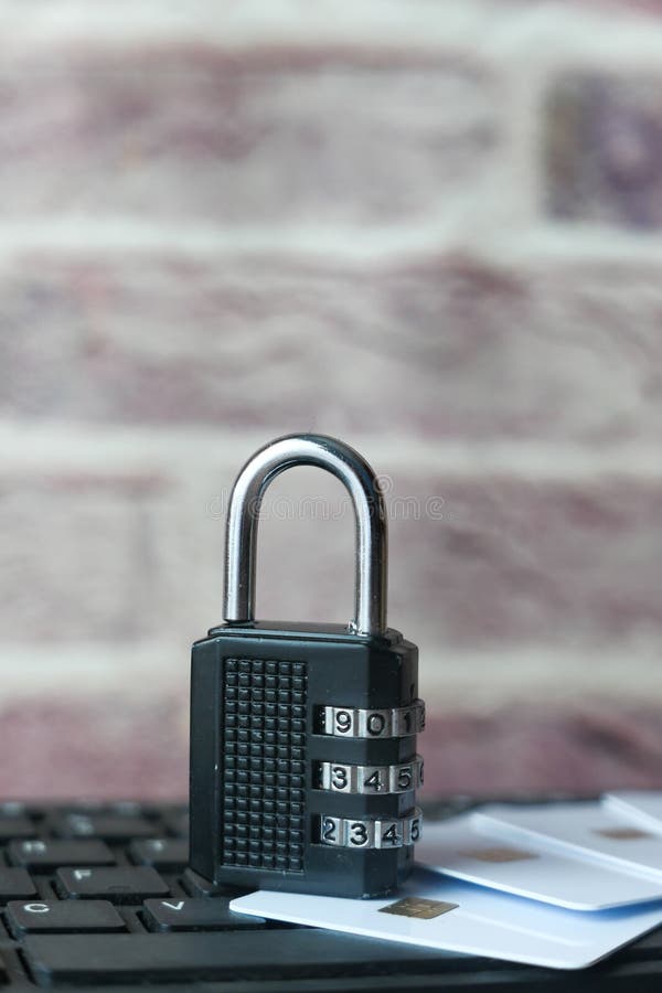 Close Up of Padlock on Keyboard. Security and Privacy Concept Stock ...