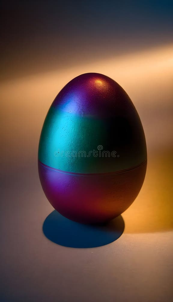 Close-up of Painted Easter Egg in Purple and Blue Stripes in Studio ...