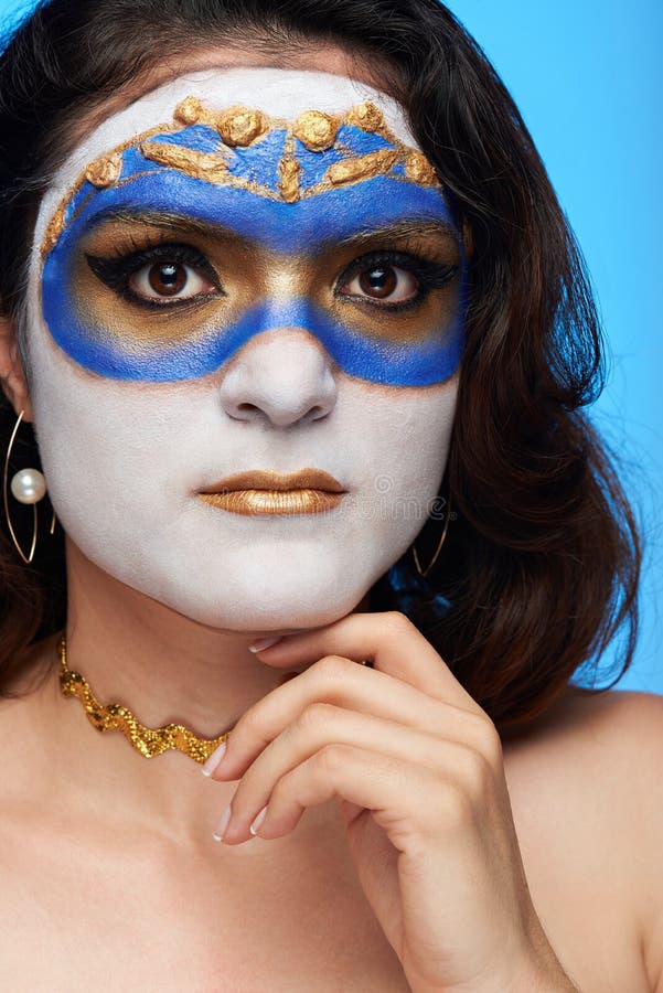 Close up of painted face stock photo. Image of face, adult - 78979874