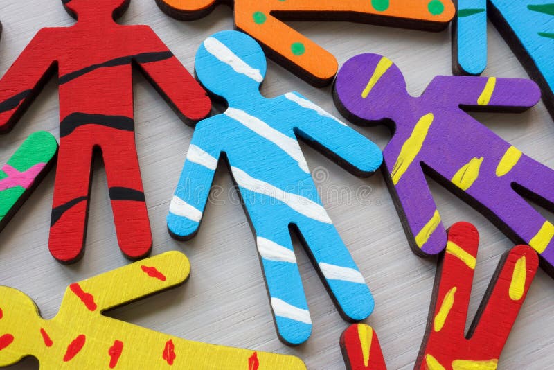 Close-up of Painted Figurines As a Symbol of Cultural Diversity. Stock ...