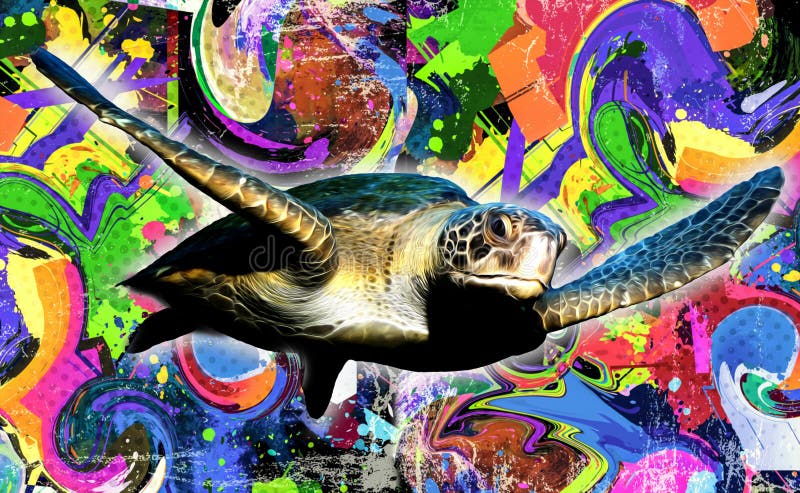 Turtle Graffiti Stock Illustrations – 137 Turtle Graffiti Stock ...