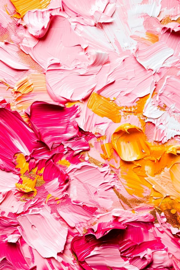 A Close Up of a Painting with Bright Colors and Pink, AI Stock Photo ...
