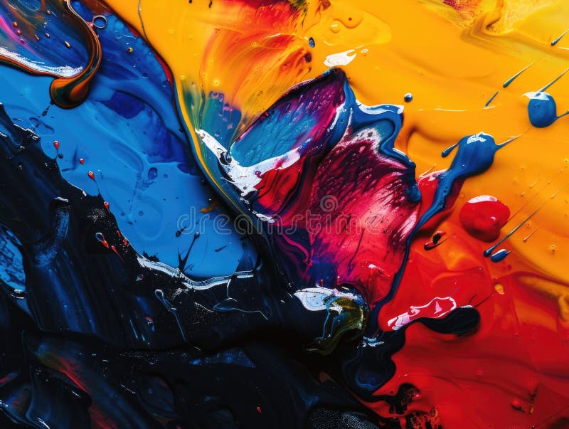 Close-up of Painting with Brush Strokes Stock Image - Image of effect, paintings: 375541843