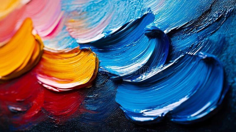 A Close Up of a Painting with a Lot of Paint on it Stock Photo - Image ...