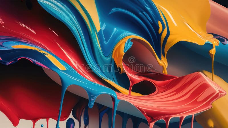A Close Up of a Painting with Many Colors Flowing Down it, AI Stock ...