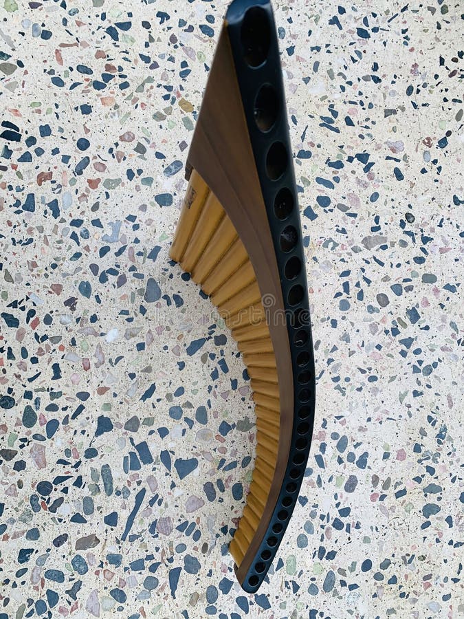 Close Up Pan Flute a Musical Instrument Lying on Square-edged Flooring ...