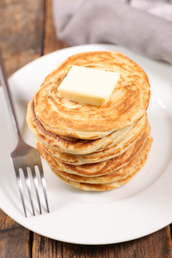 Pancake with butter stock image. Image of food, dessert - 142412425