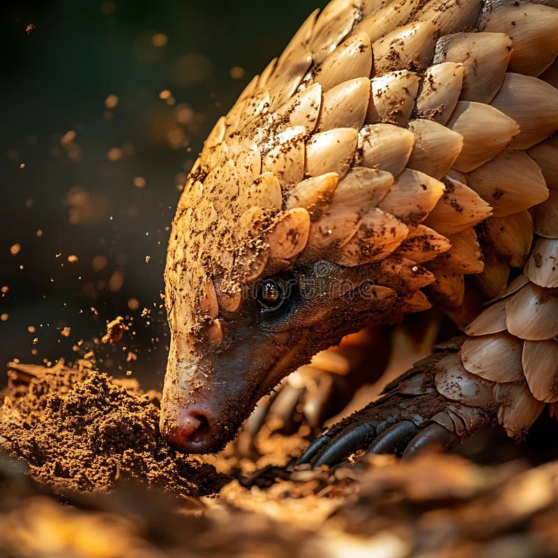 Close-Up of a Pangolin Digging in the Ground Stock Image - Image of ...