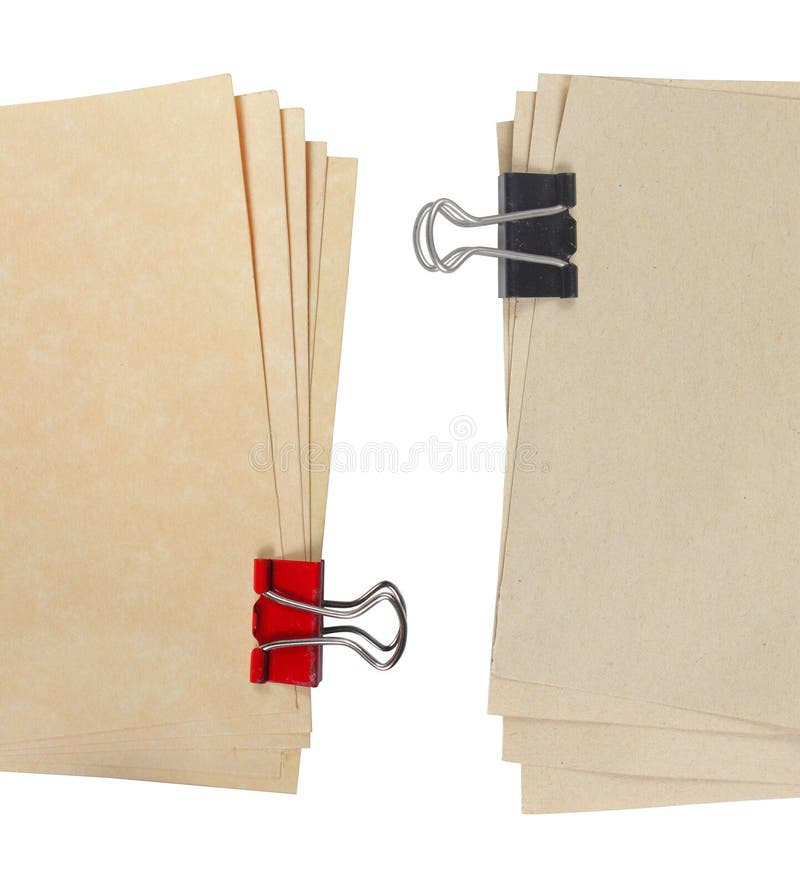 Close Up Paper Attached By Paper Clip Stock Photo - Image of background ...
