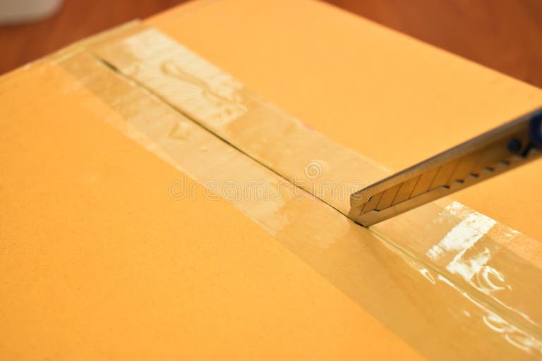 Paper Box Packaging with Sharp Knife, Packaging Industry Stock Image - Image of blank, pack ...