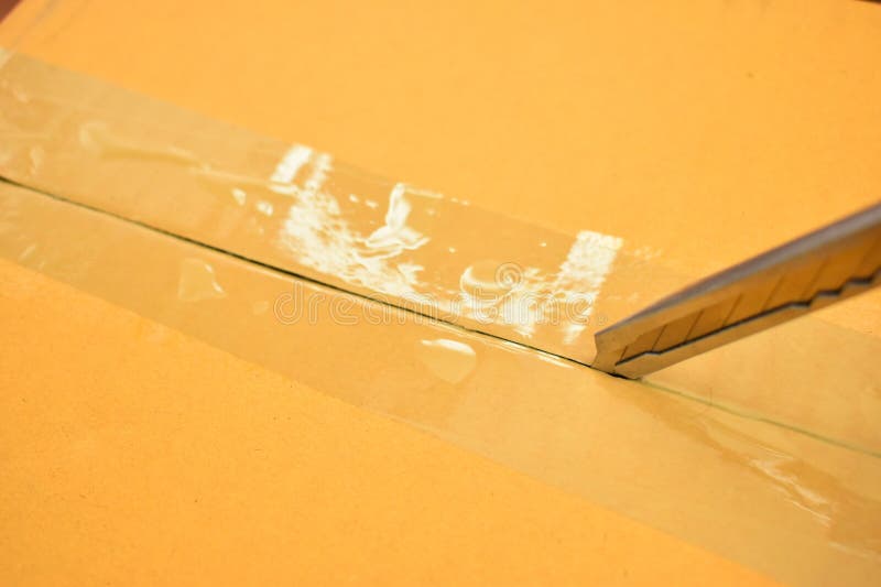 Paper Box with Sharp Knife, Packaging Industry Stock Photo - Image of ...