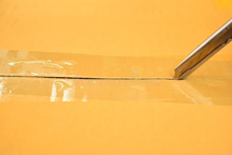 Paper Box with Sharp Knife, Packaging Industry Stock Image - Image of ...