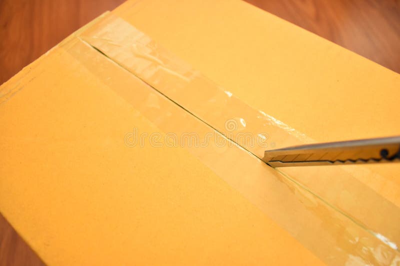 Paper Box with Sharp Knife, Packaging Industry Stock Photo - Image of ...