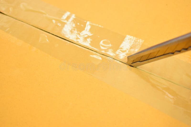 Paper Box with Sharp Knife, Packaging Industry Stock Image - Image of ...