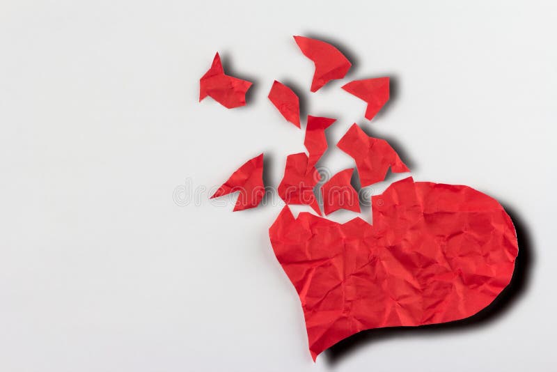Broken Heart Bandage Red Paper Cut Out White Stock Photos - Free ...