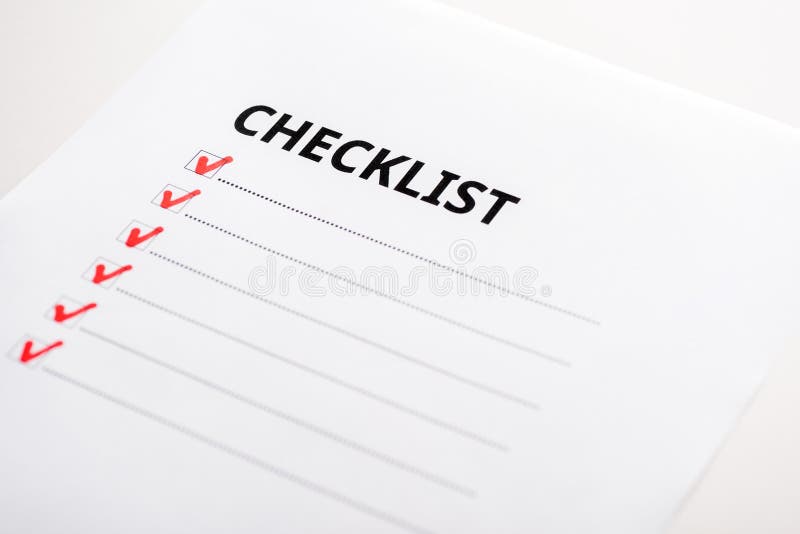 Close Up of Paper with Checklist Stock Photo - Image of ticks ...