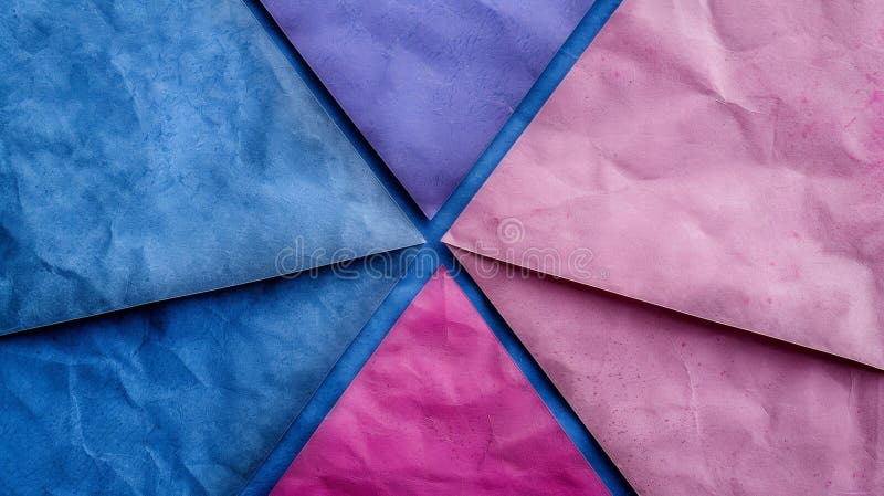 A Close Up of a Paper Origami Triangle with Different Colors, AI Stock ...