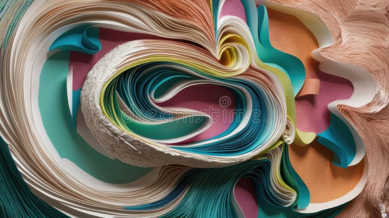 A Close Up of a Paper Sculpture with Many Colors, AI Stock Image ...