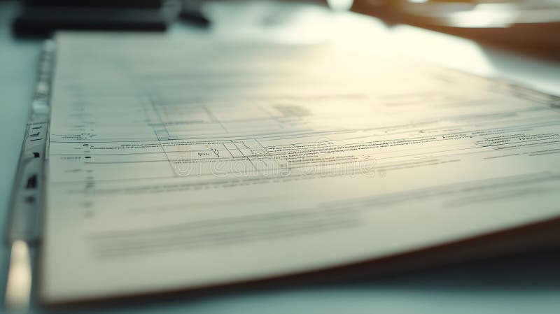 A Close-up of Paperwork with Detailed Notes and Outlines, Emphasizing ...