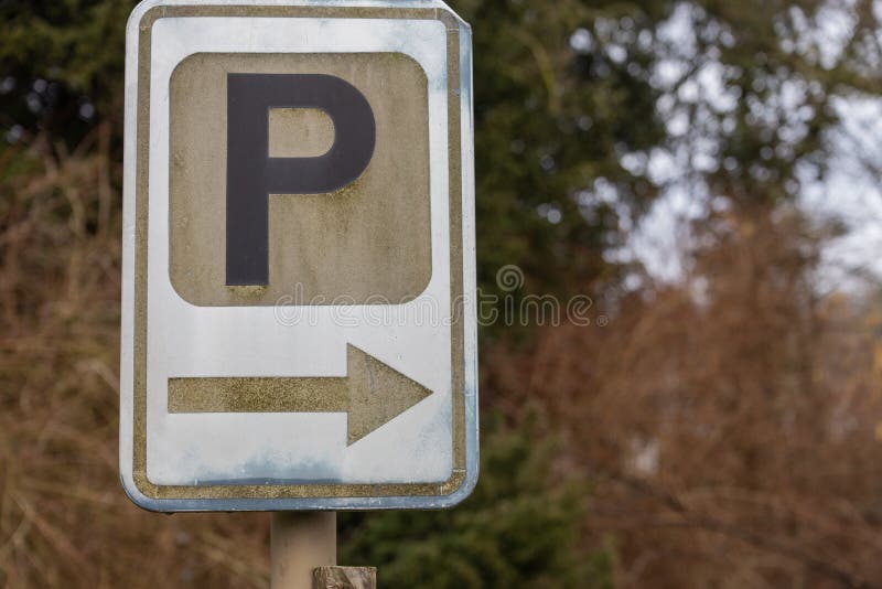Close-up at Parking Sign in the Public Parking Area Stock Photo - Image ...