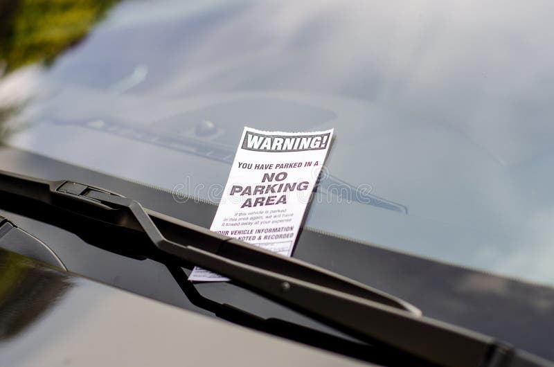 Close-up of Parking Ticket on Car`s Windshield Stock Image - Image of ...