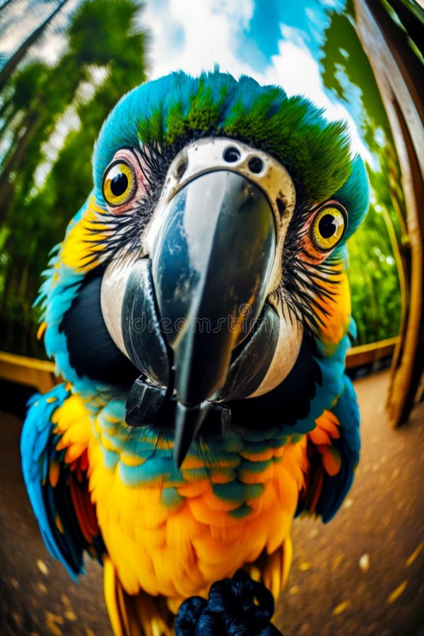 Close Up of Parrot with Mirror in it S Back. Generative AI Stock Photo ...